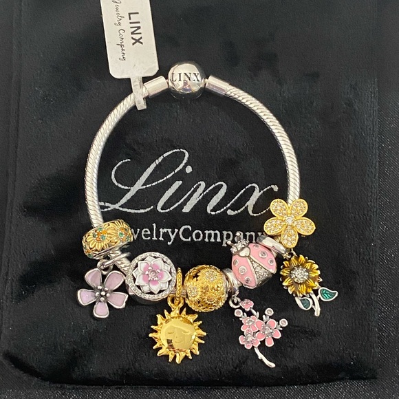 Linx | Jewelry | Linx Snake Chain Bracelet With Pink Themed Charms ...